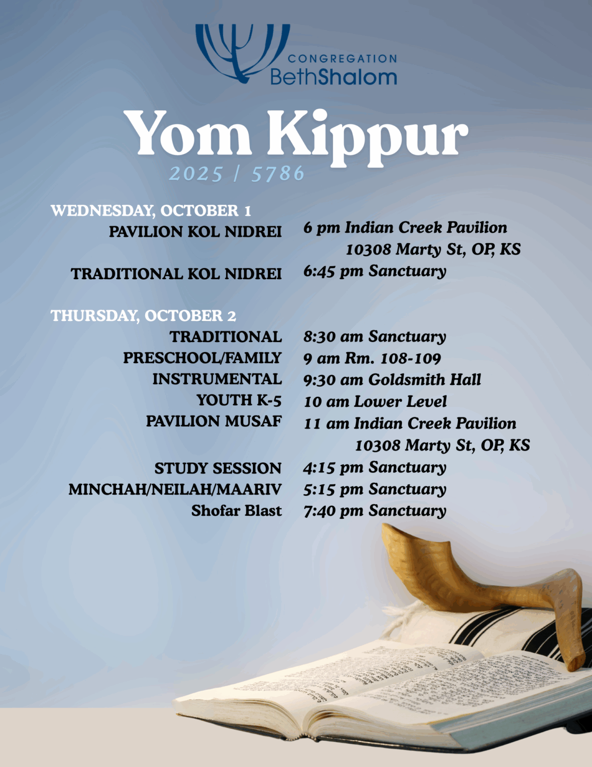 YK one pager | Congregation Beth Shalom