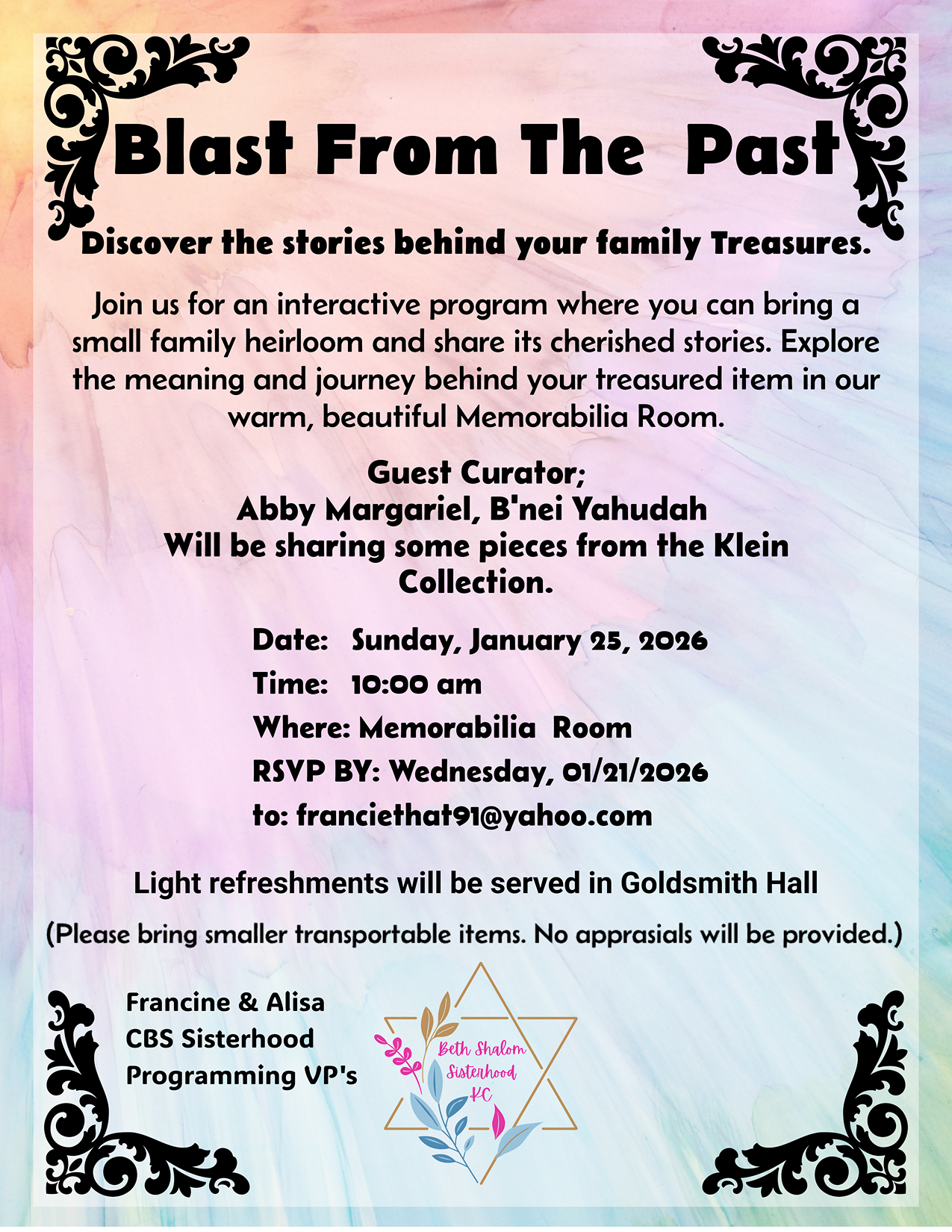 Sisterhood Blast from the Past | Congregation Beth Shalom - Overland ...